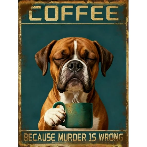 Boxer Dog Diamond Art Painting Kits for Adults 5D Coffee Because Murder ...