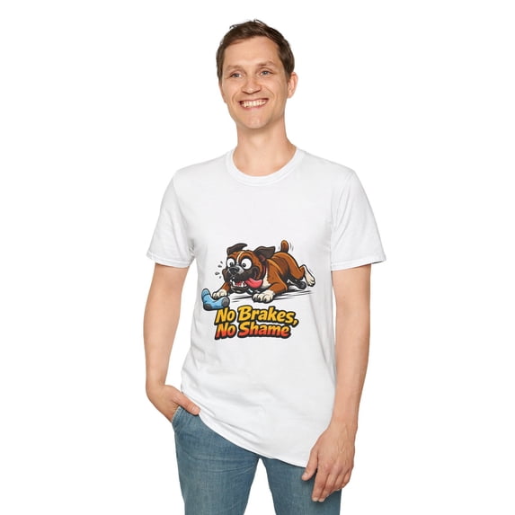 Boxer Dog Funny Cartoon Comic Pet Humor Unisex Softstyle T-Shirt ...