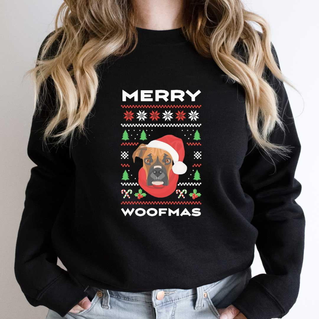 Boxer Dog Funny Christmas Xmas Holiday Pet Graphic SW1557 Unisex ...