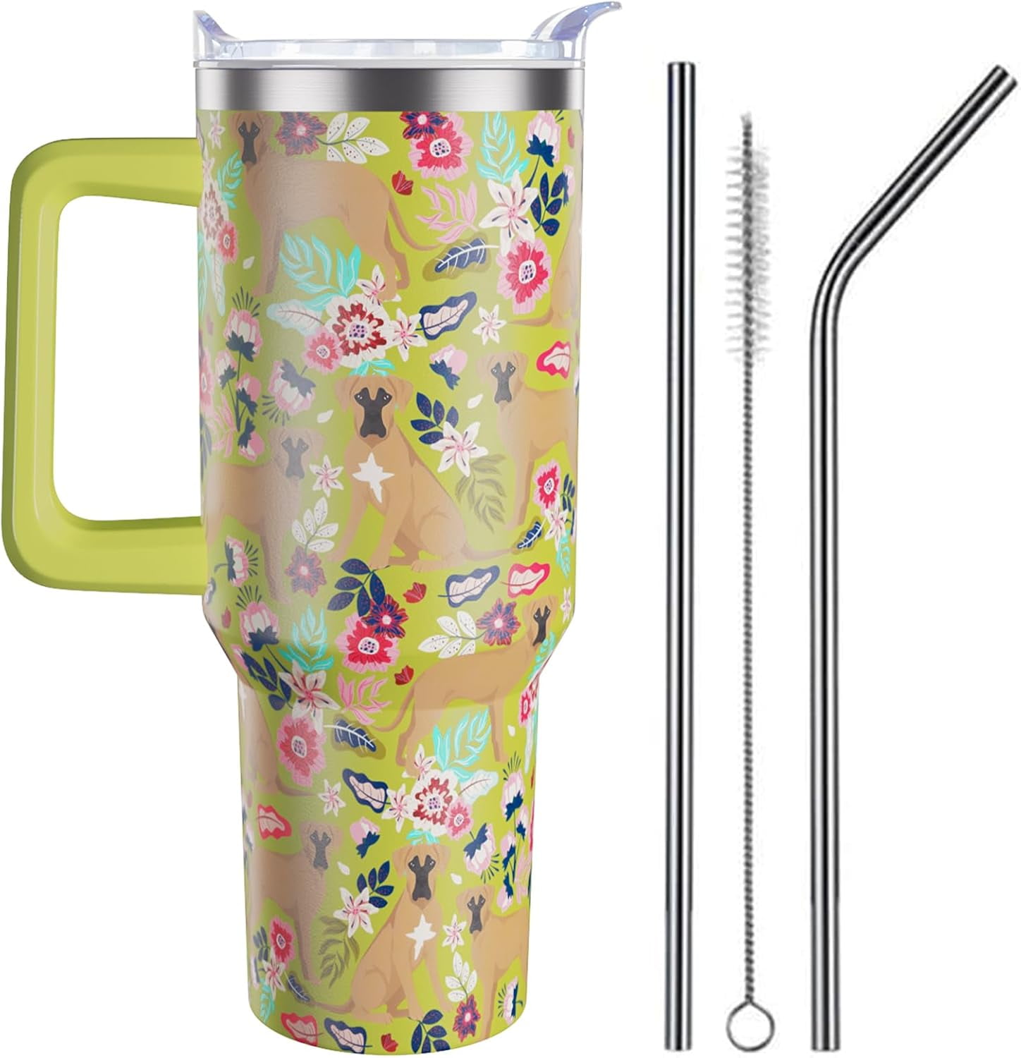 Boxer Dog Gifts for Women Dog Lovers 40 oz Floral Boxer Lover Tumblers ...