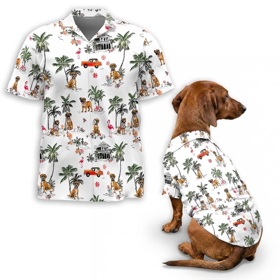 Boxer Dog Hawaii Beach Retro Hawaiian Shirt, Tropical Boxer Print ...