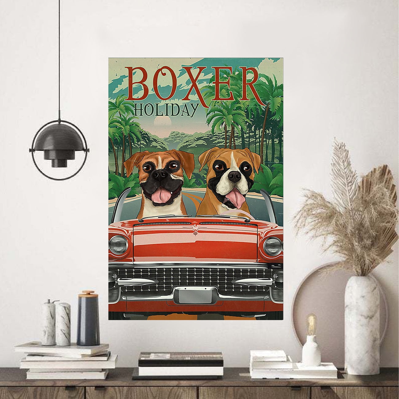 Boxer Dog Holiday Funny Poster Boxer Poster Gift for boxer dad boxer ...