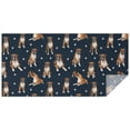 Boxer and Dog Paw Print Blue Pattern Waterproof Tablecloth, Rectangular ...
