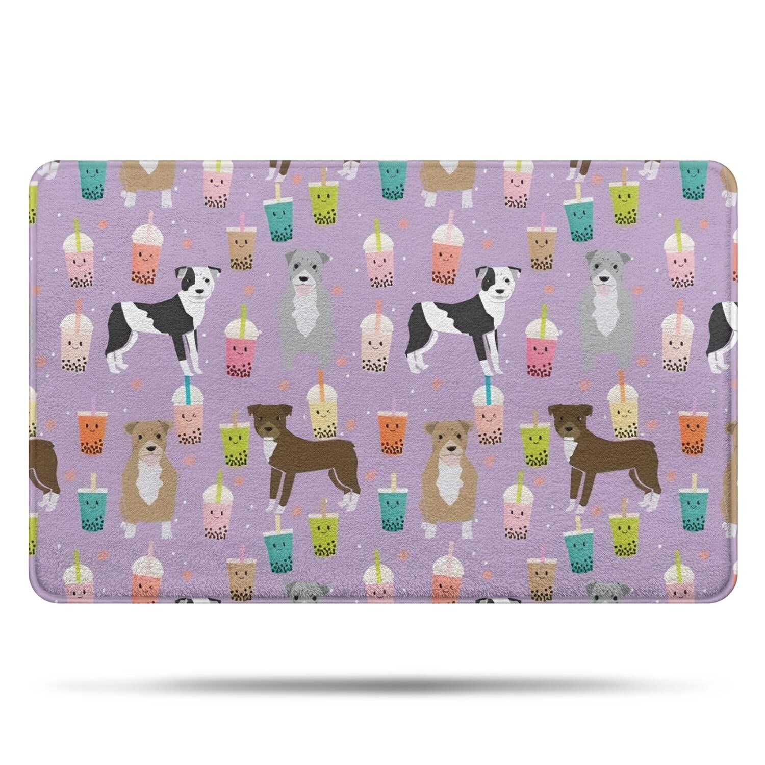 Boxer Dog Pitbull Terriers Dog and Drinks Bathroom Rugs Mat,Non Slip ...
