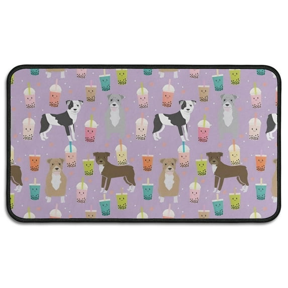 Boxer Dog Pitbull Terriers Dog and Drinks Door Rugs,Washable Non Slip ...