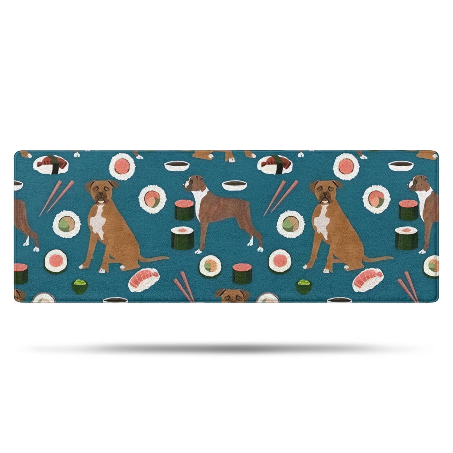 Boxer Dog Pitbull Terriers Dog and Sushi Bathroom Rugs Mat,Non Slip ...