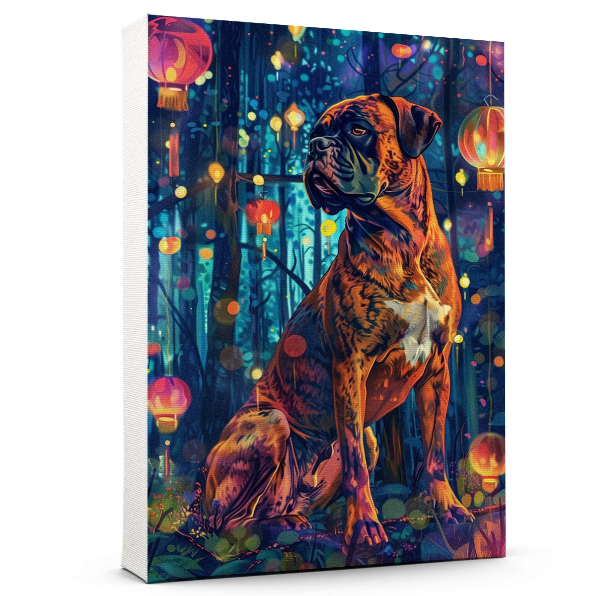 Boxer Dog Poster Unframe Wall Art & Decor , Boxer Dog Canvas Frame ...