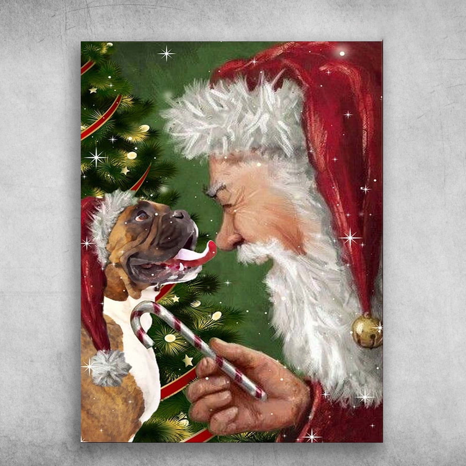 Boxer Dog, Santa And Dog, Christmas Poster 16 x 24 Inch Poster ...
