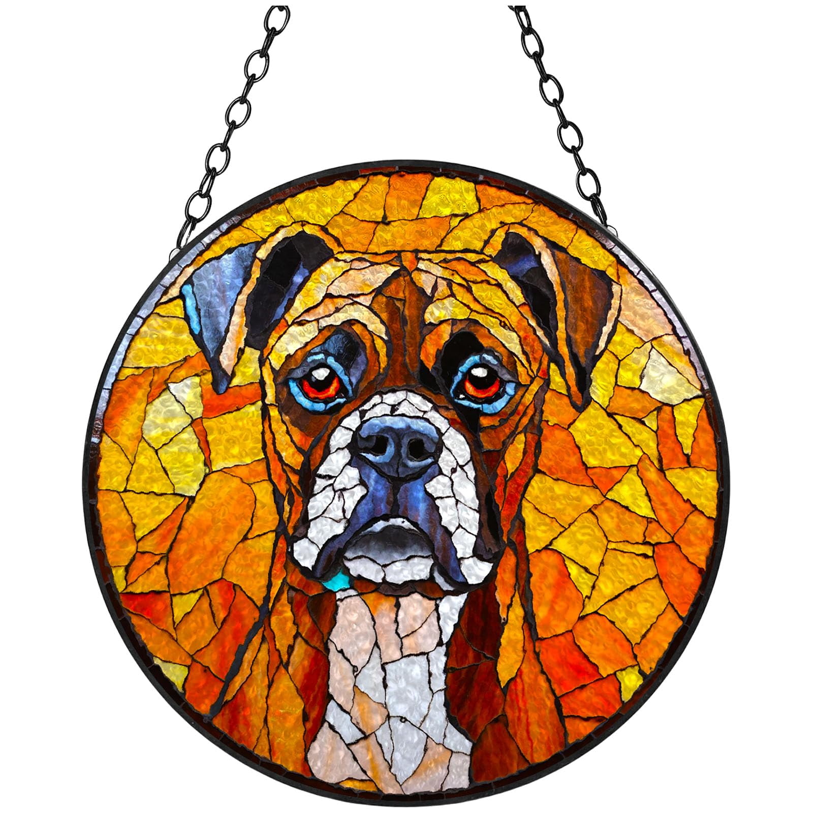 Boxer Dog Stained Glass Suncatcher Window Hangings Colored Handmade ...