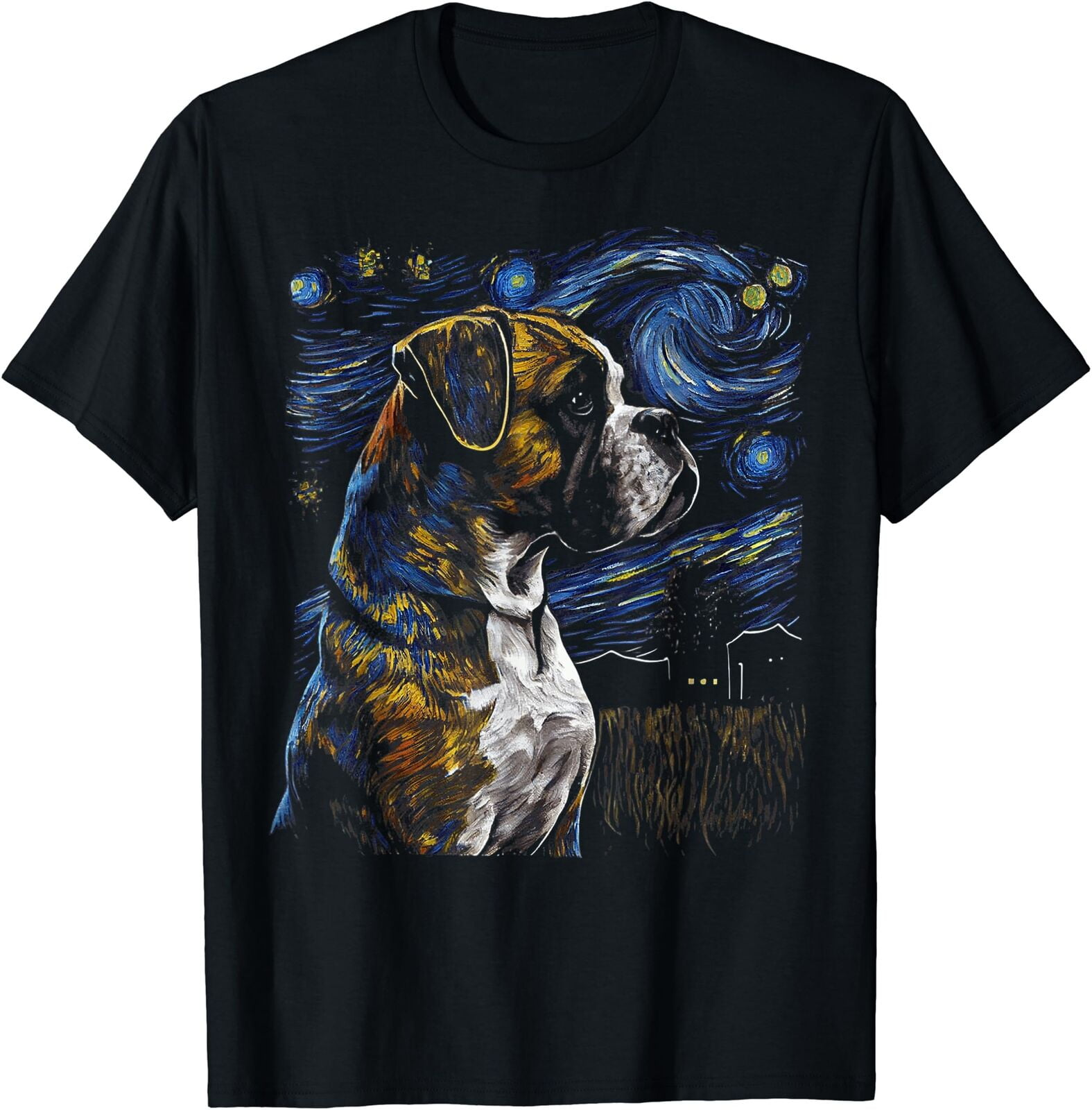 Boxer Dog Starry Night Dogs Lover Gifts Graphic T-Shirt Size S-5XL ...
