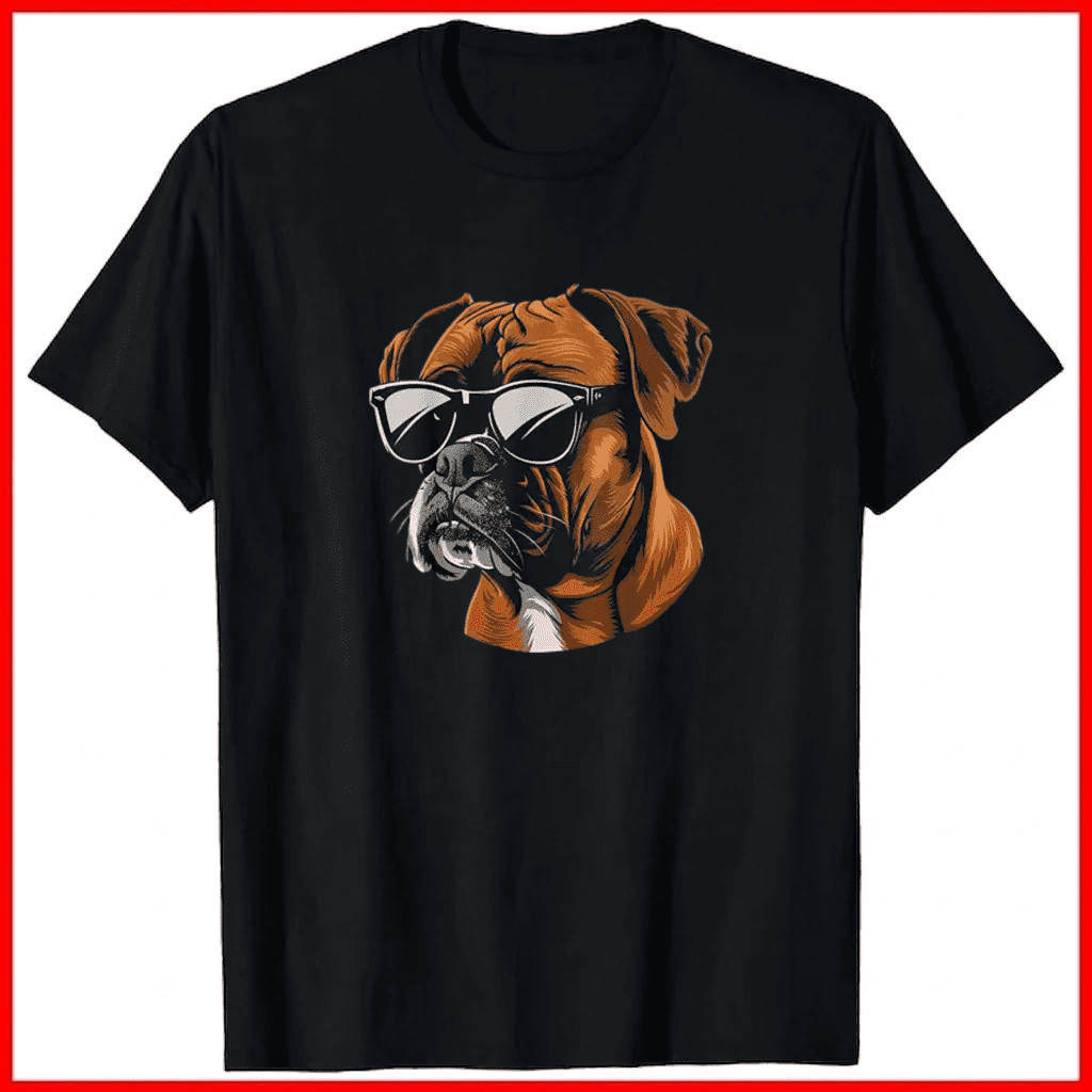 Boxer Dog Sunglasses Funny Dog Mum Dad Puppy Owner Retro Slog Unisex T ...
