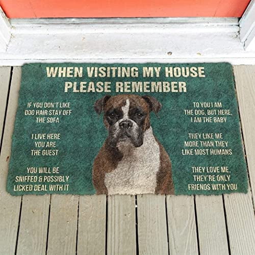 Boxer Dog When Visiting My House Please Remember Welcome Mat Porch ...