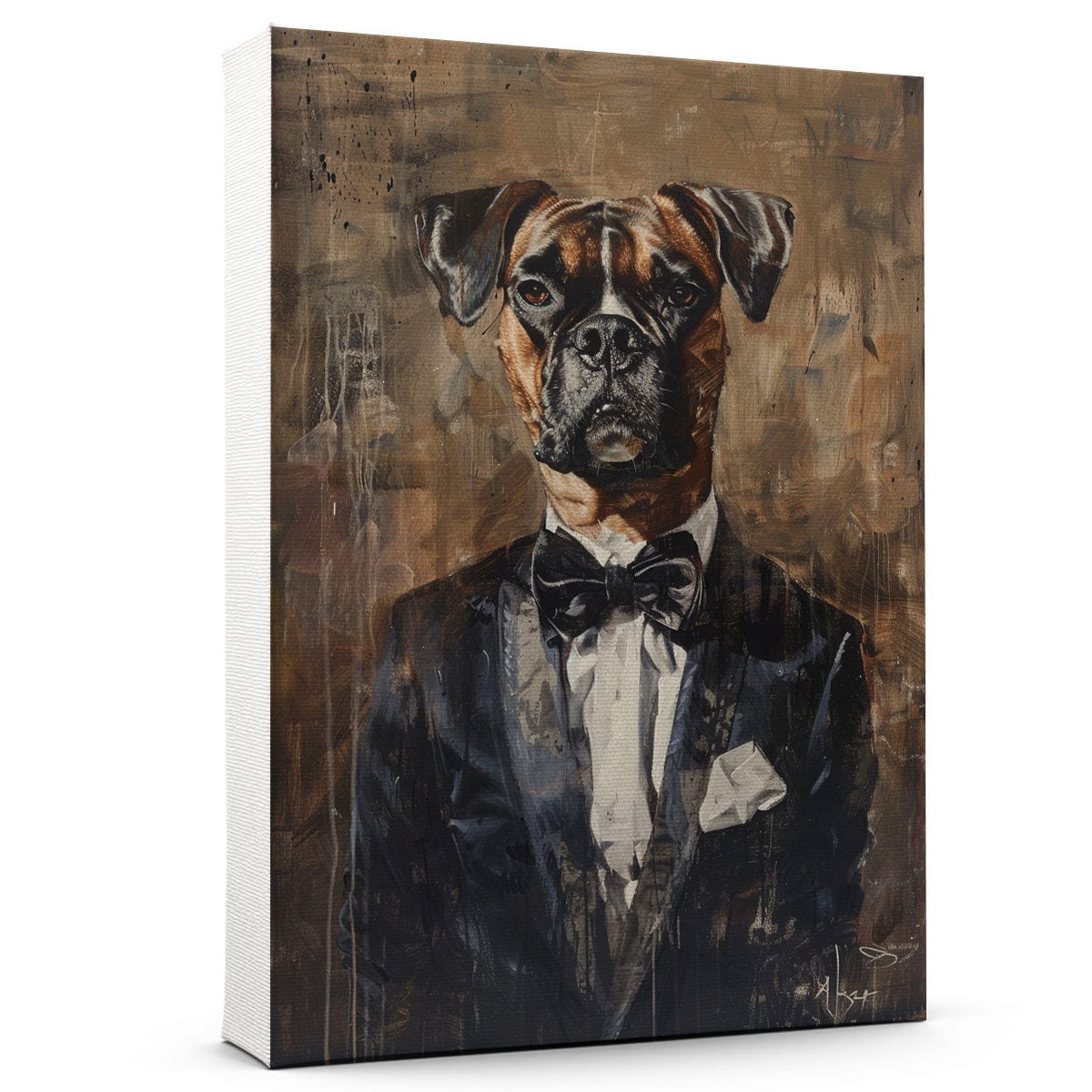 Boxer Dog Wall Decor Poster Unframe, Boxer Dog Canvas Frame Ready to ...