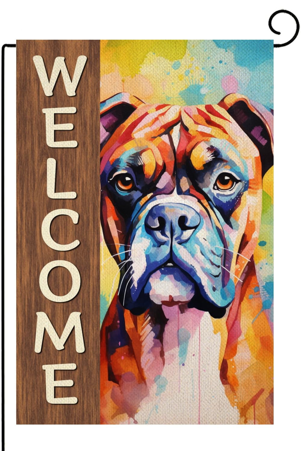 Boxer Dog Welcome Garden Flag Dogs Paw Prints Spring Yard Flag Pet ...