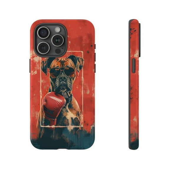 Boxer Dog with Boxing Gloves & Sunglasses Phone Case for iPhone 11,12 ...