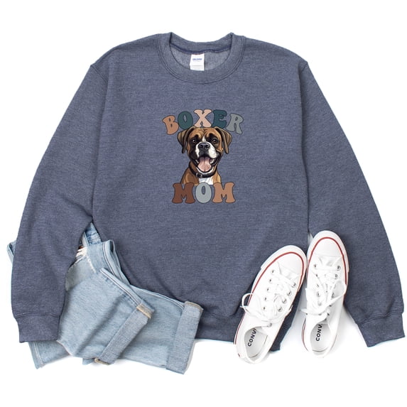 Boxer Dogs Animal Lover Sweatshirt Women Cute Fur Mom Gifts Casual Long ...