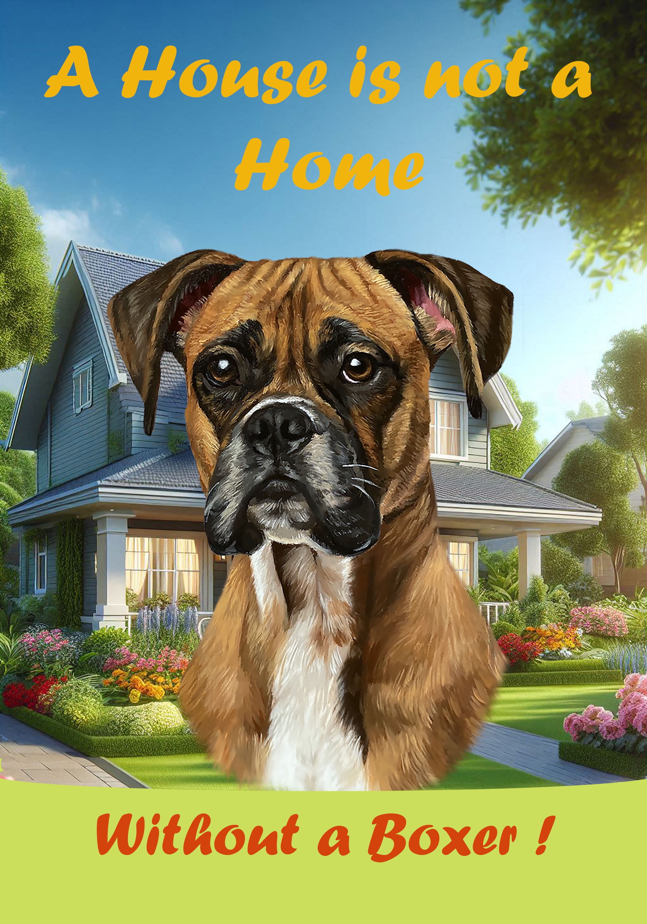 Boxer Fawn Uncropped - Best of Breed A House is Not a Home Outdoor ...
