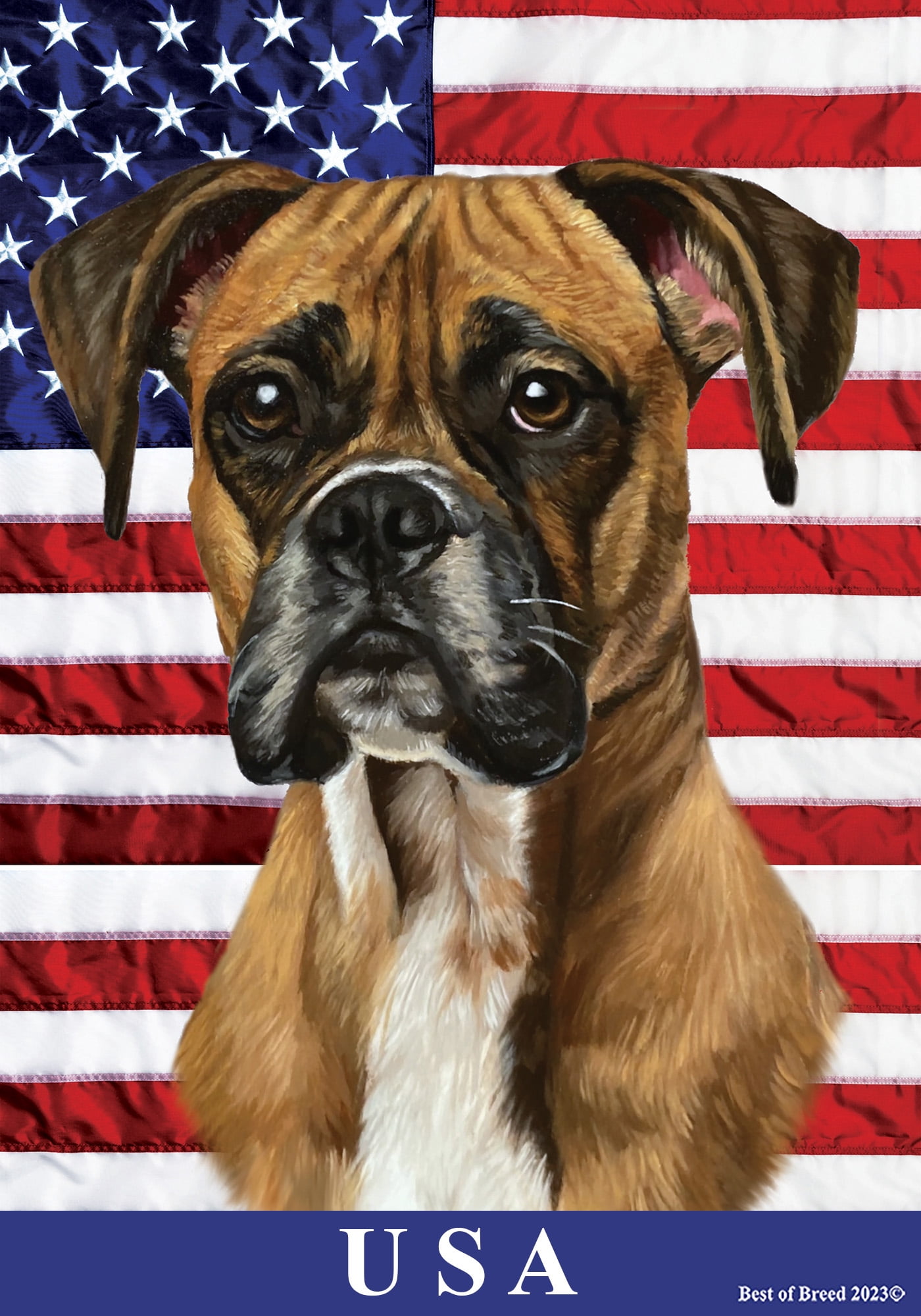 Boxer Fawn Uncropped - Best of Breed All-American II House Flag is 28 ...