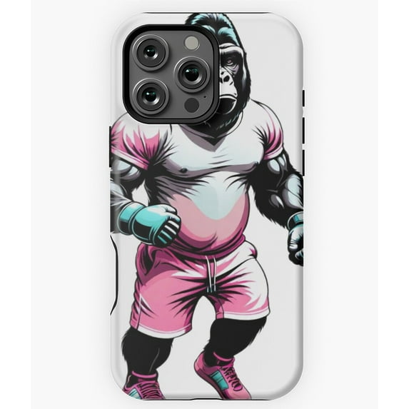 Boxer Gorilla Funny Animal Fighter Phone Case for iPhone 16 15 14 13 12 ...