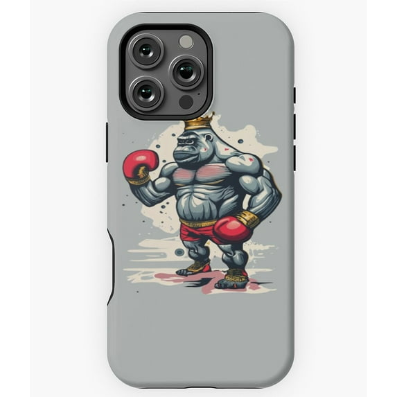 Boxer Gorilla Muscular with Crown Phone Case for iPhone 16 15 14 13 12 ...