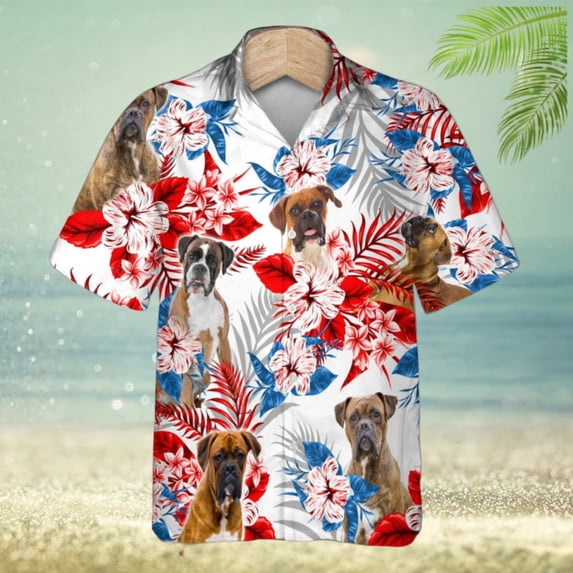 Boxer Hawaiian Shirt, Dog Summer Aloha Shirt - Walmart.com