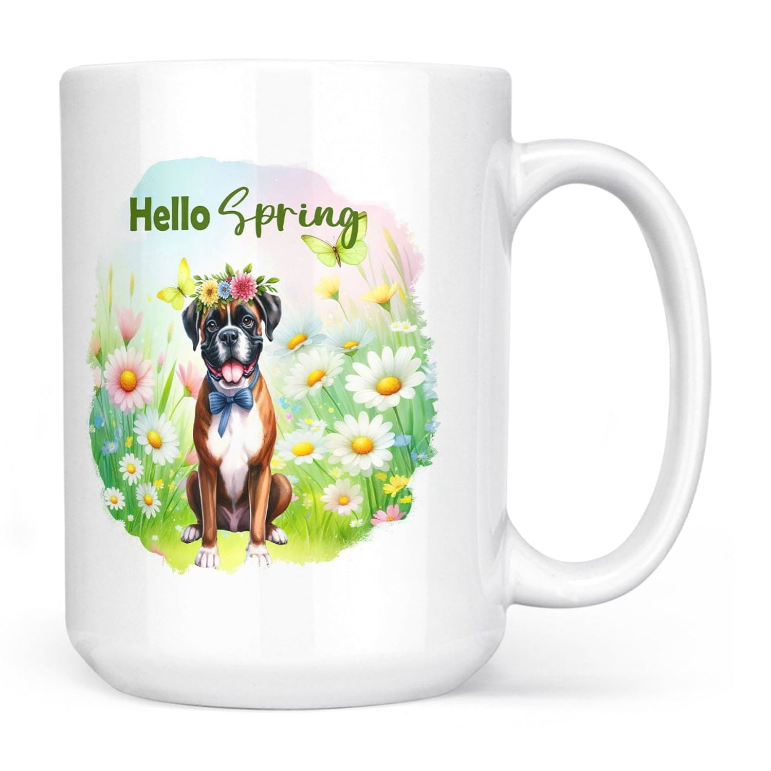 Boxer Hello Spring Time Flower Floral Nature Mug Boxers Dog Lover Gifts ...