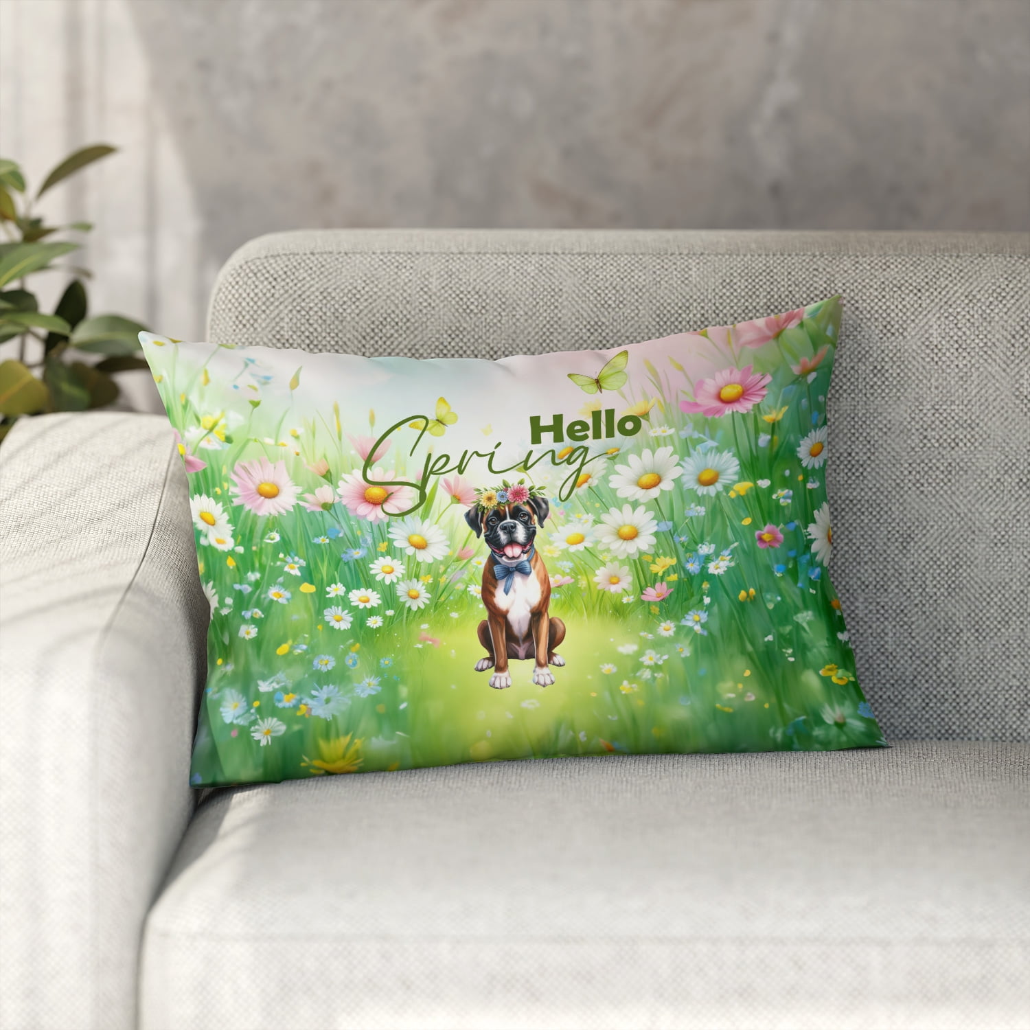 Boxer Hello Spring Time Flower Floral Nature Pillowcase Double Sided ...