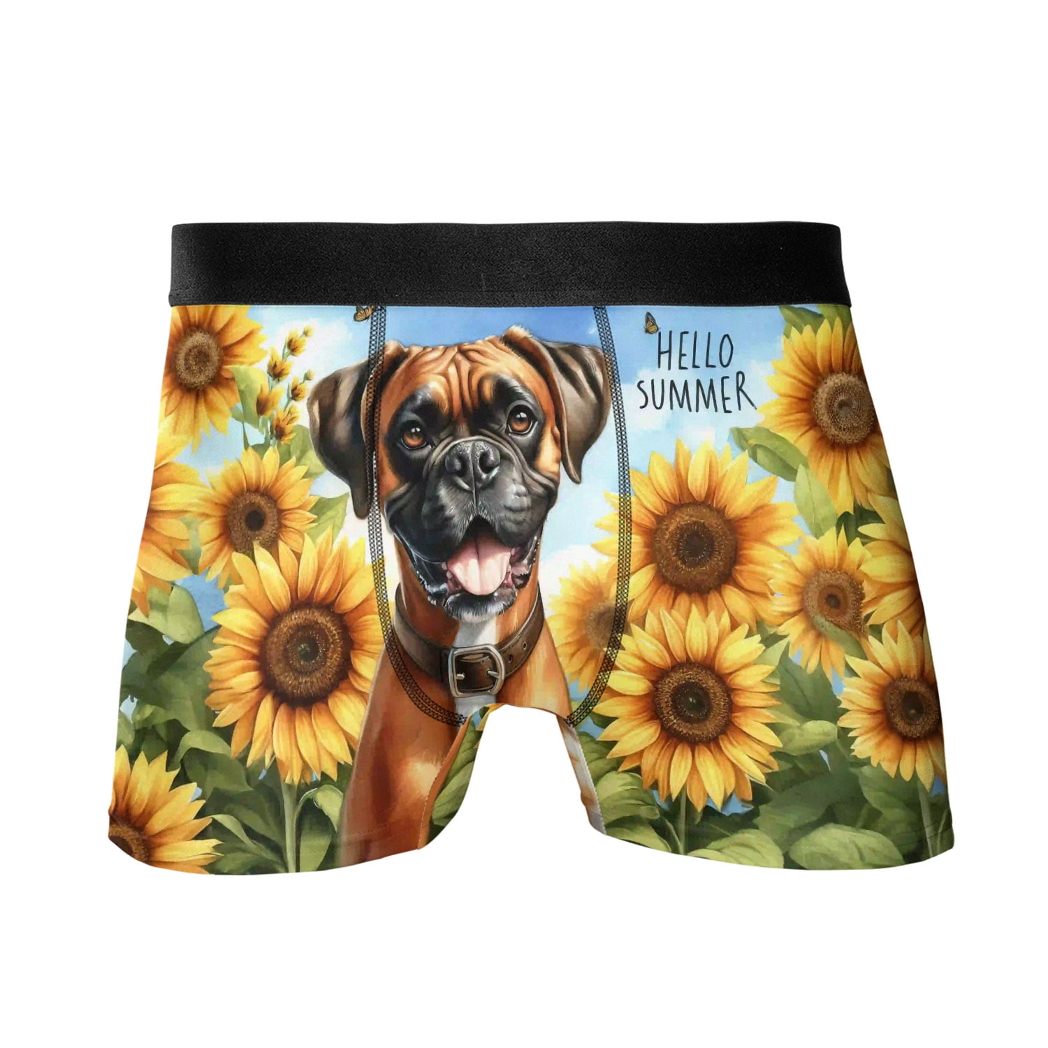 Boxer Hello Summer Sunshine Sunflowers Spring Retro Vintage All Over ...