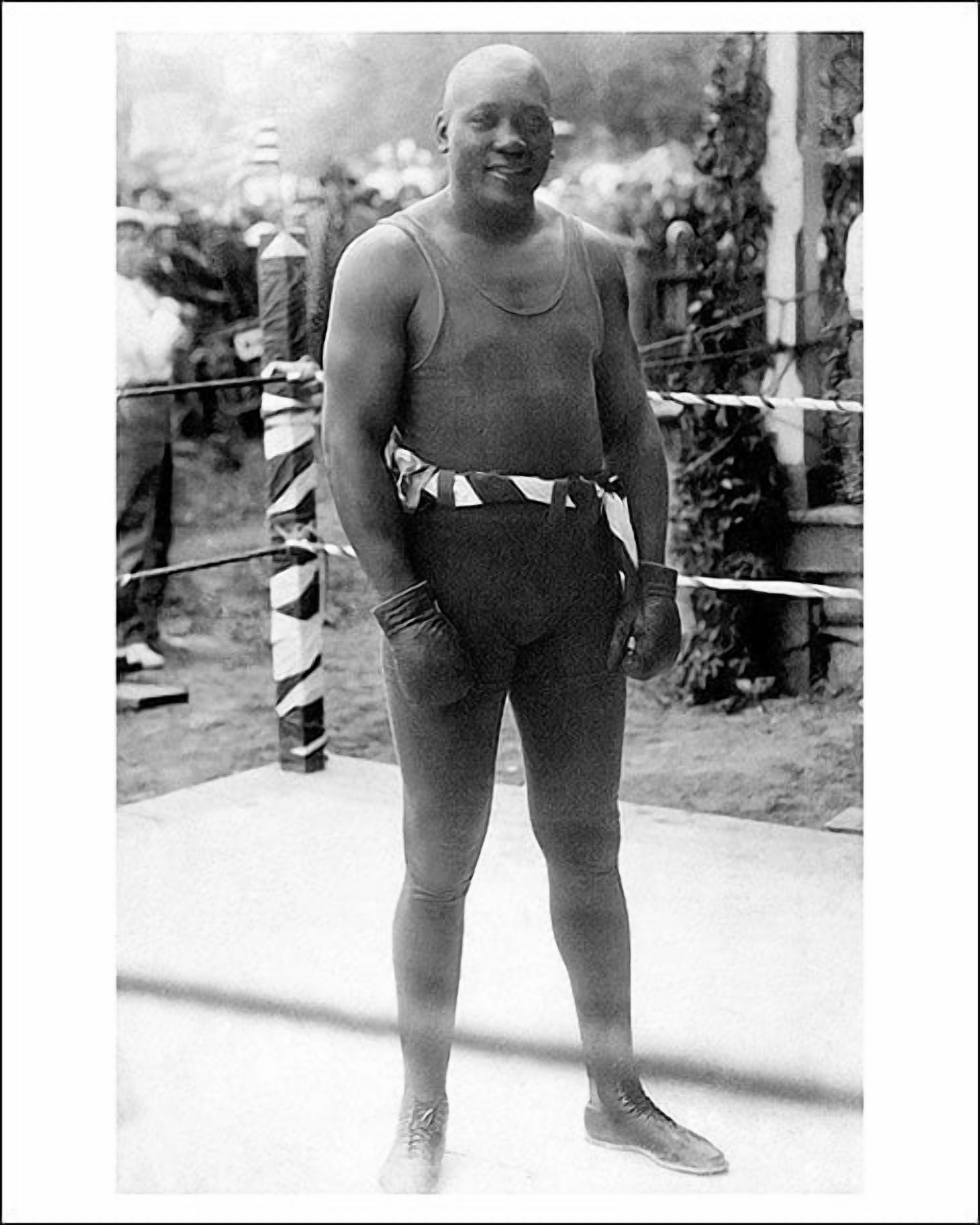 Boxer Jack Johnson Boxing Ring Portrait - 20x30 Inch Glossy Laminated ...