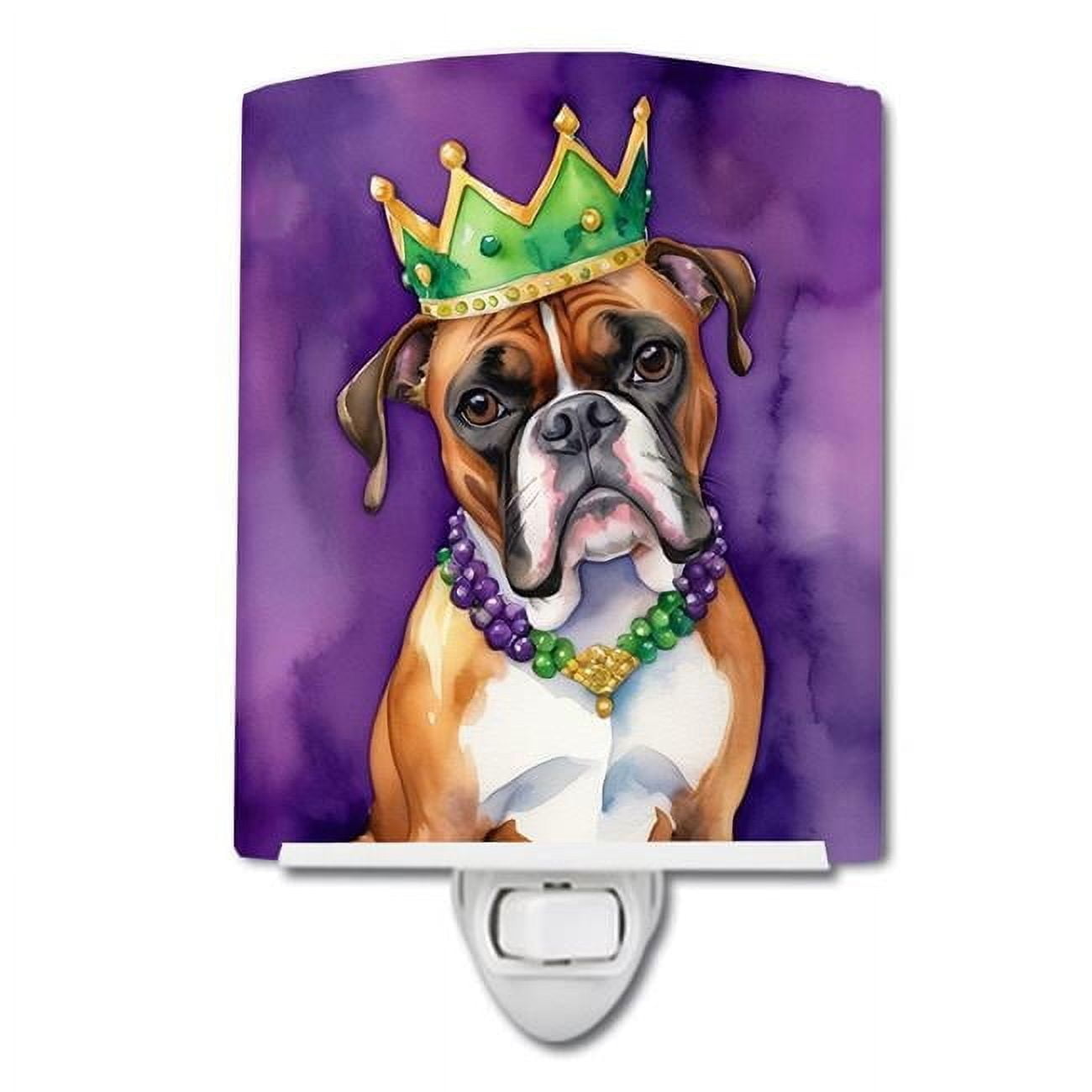 Boxer King of Mardi Gras Ceramic Night Light 4 in x 6 in - Walmart.com
