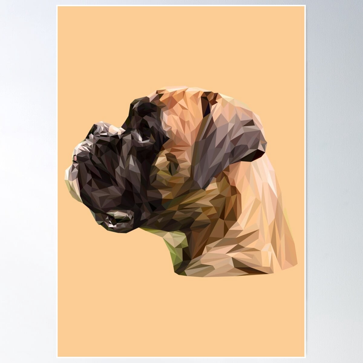 Boxer Low Poly. Poster Wall Art, Modern Wall Decor For Living Room ...
