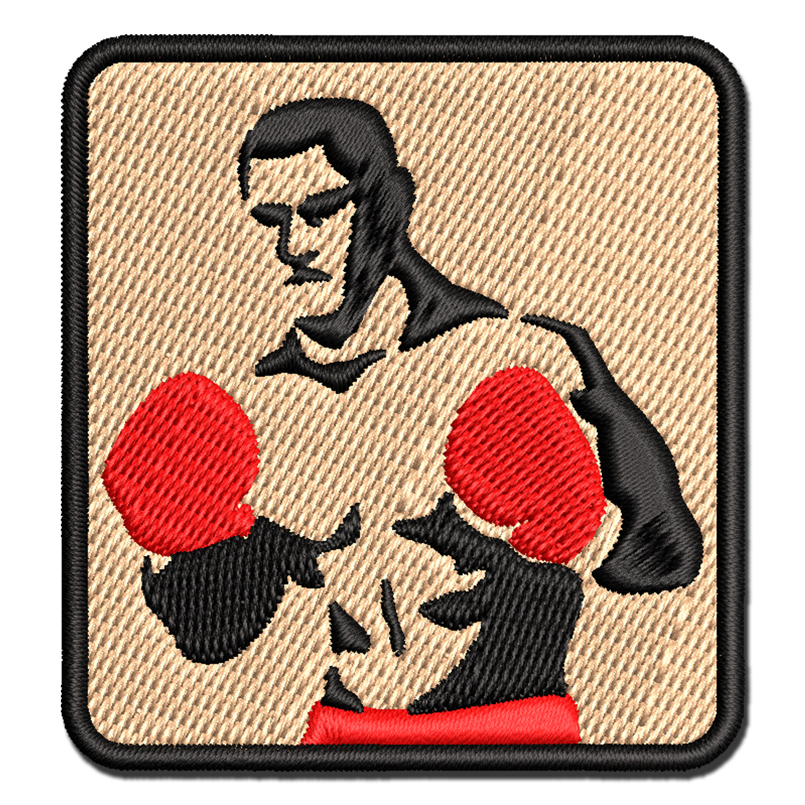 Boxer Man with Boxing Gloves Pugilist Applique Multi-Color Embroidered ...