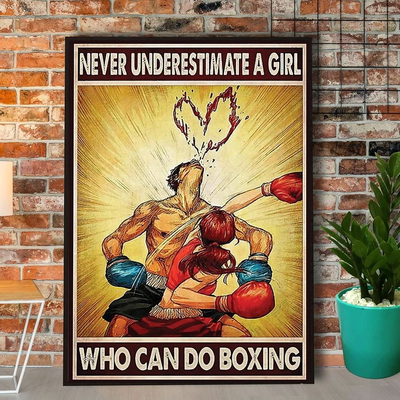 Boxer Never Underestimate A Girl Who Can Do Boxing Retro Vertical Paper ...