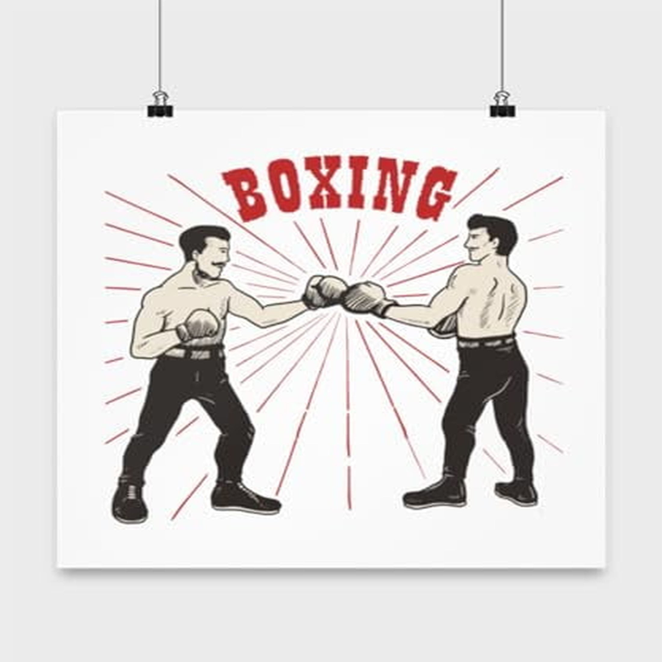 Boxer Poster, Boxing Fighters, Sports Wall Art Gift, White 13x13in ...