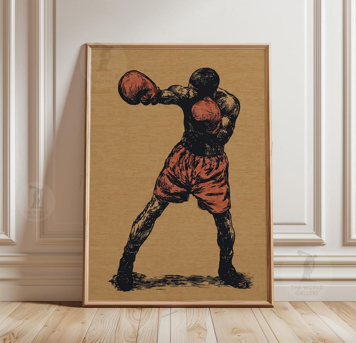Boxer Poster Vintage Boxing Wall Art Fighter Retro Athletic Decor ...