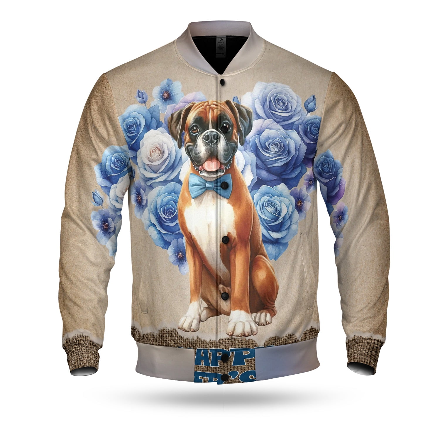 Boxer Proud Dad Happy Father's Day All Over Print 3D Baseball Jacket ...