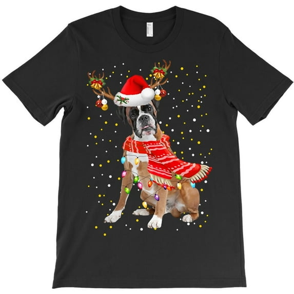 Boxer Reindeer Christmas Light Funny Dog Lover Holiday Pet Owner Xmas ...