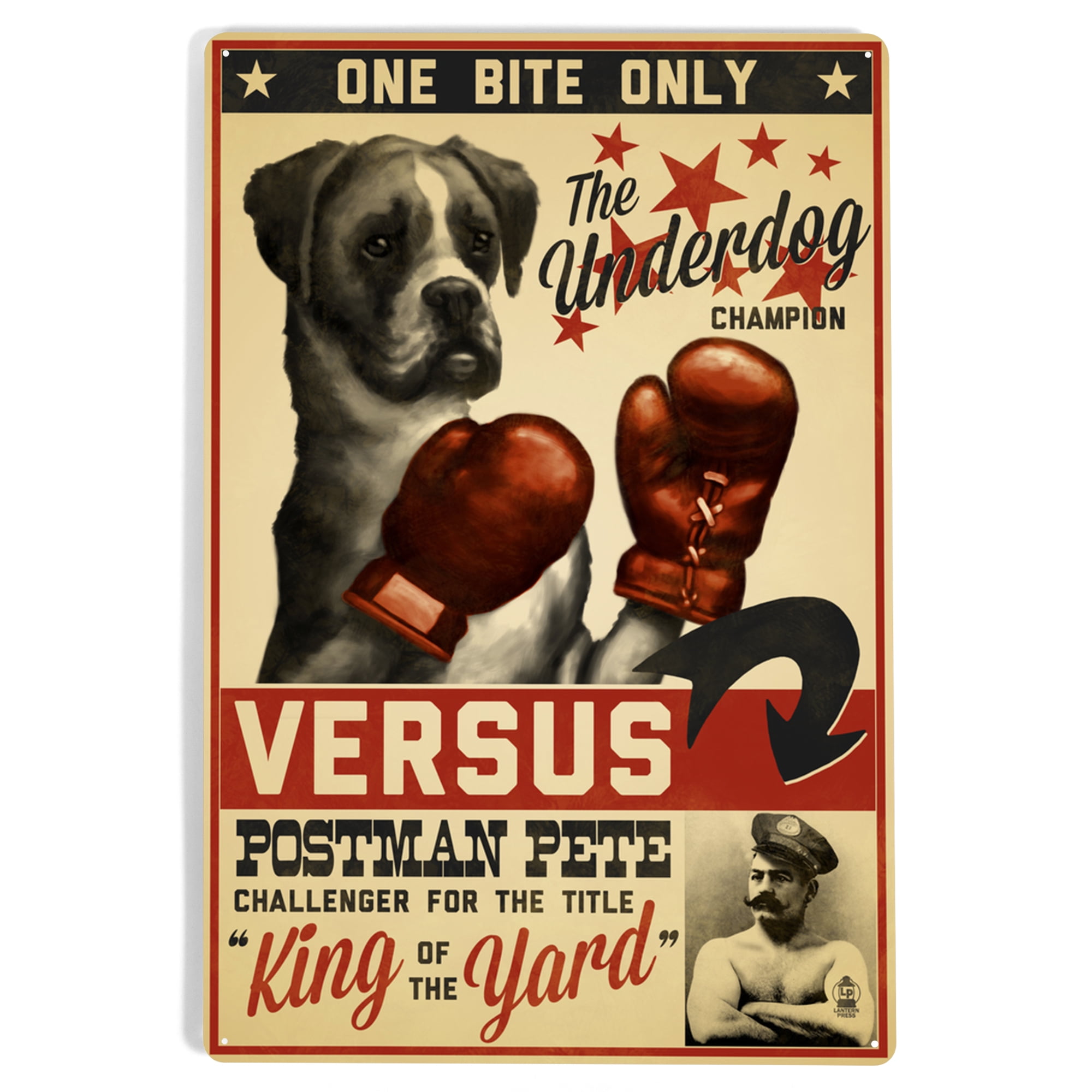 Boxer, Retro Boxing Ad (12x18 Aluminum Art, Indoor Outdoor Metal Sign ...