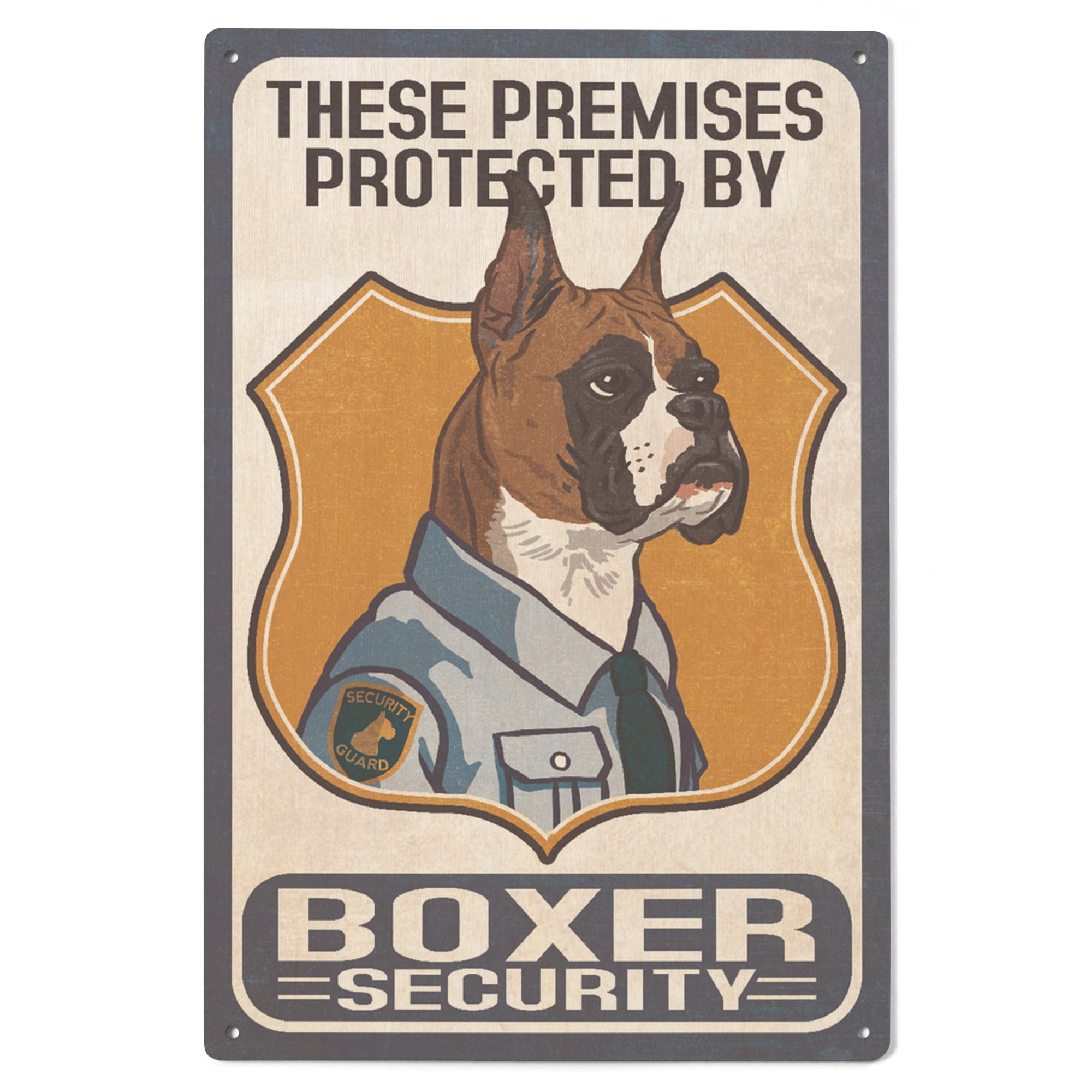 Boxer Security, Dog Sign Birch Wood Wall Sign (6x9 Rustic Home Decor ...