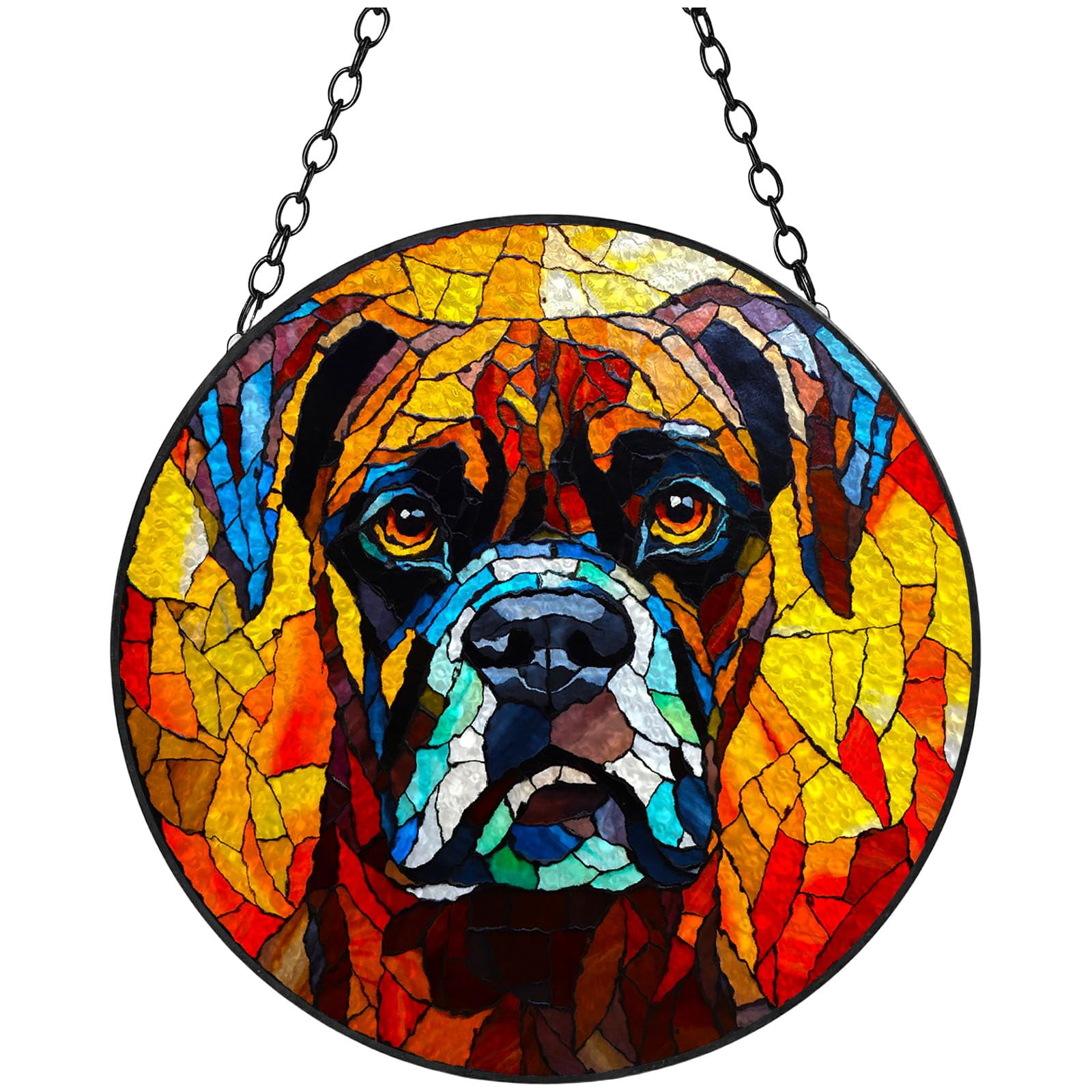Boxer Stained Glass Suncatcher Colored Handmade Window Hangings Glass ...