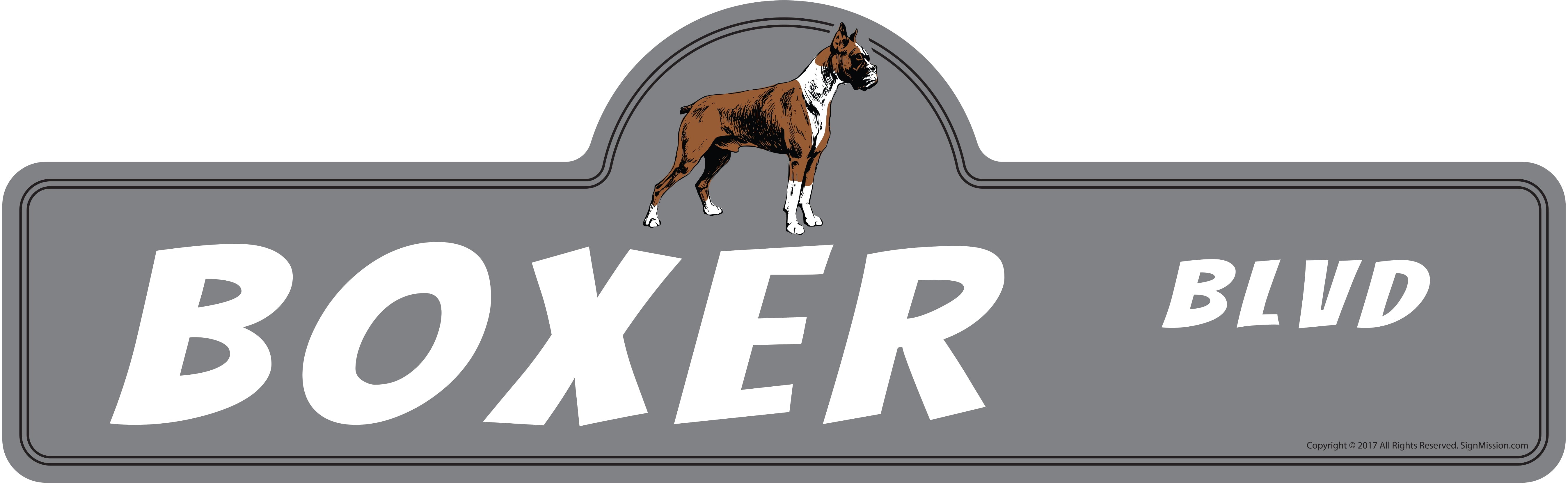 Boxer Street Sign | Indoor/Outdoor | Dog Lover Funny Home Décor for ...