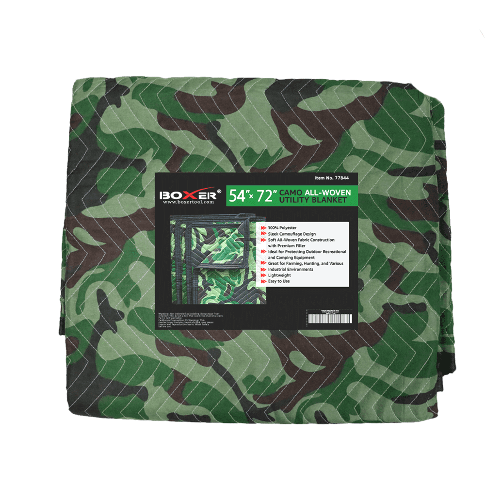 Boxer Tool Camo Print Moving Blanket 54" x 72" Woven Industrial Grade ...