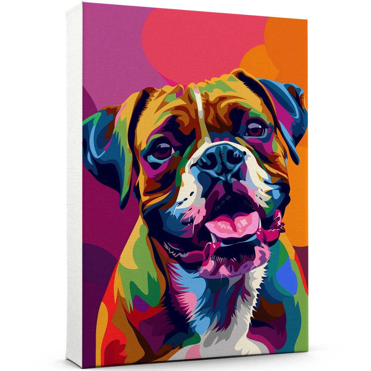 Boxer Unframed Canvas Wall Art, Dog Home Wall Canvas Decor Print ...