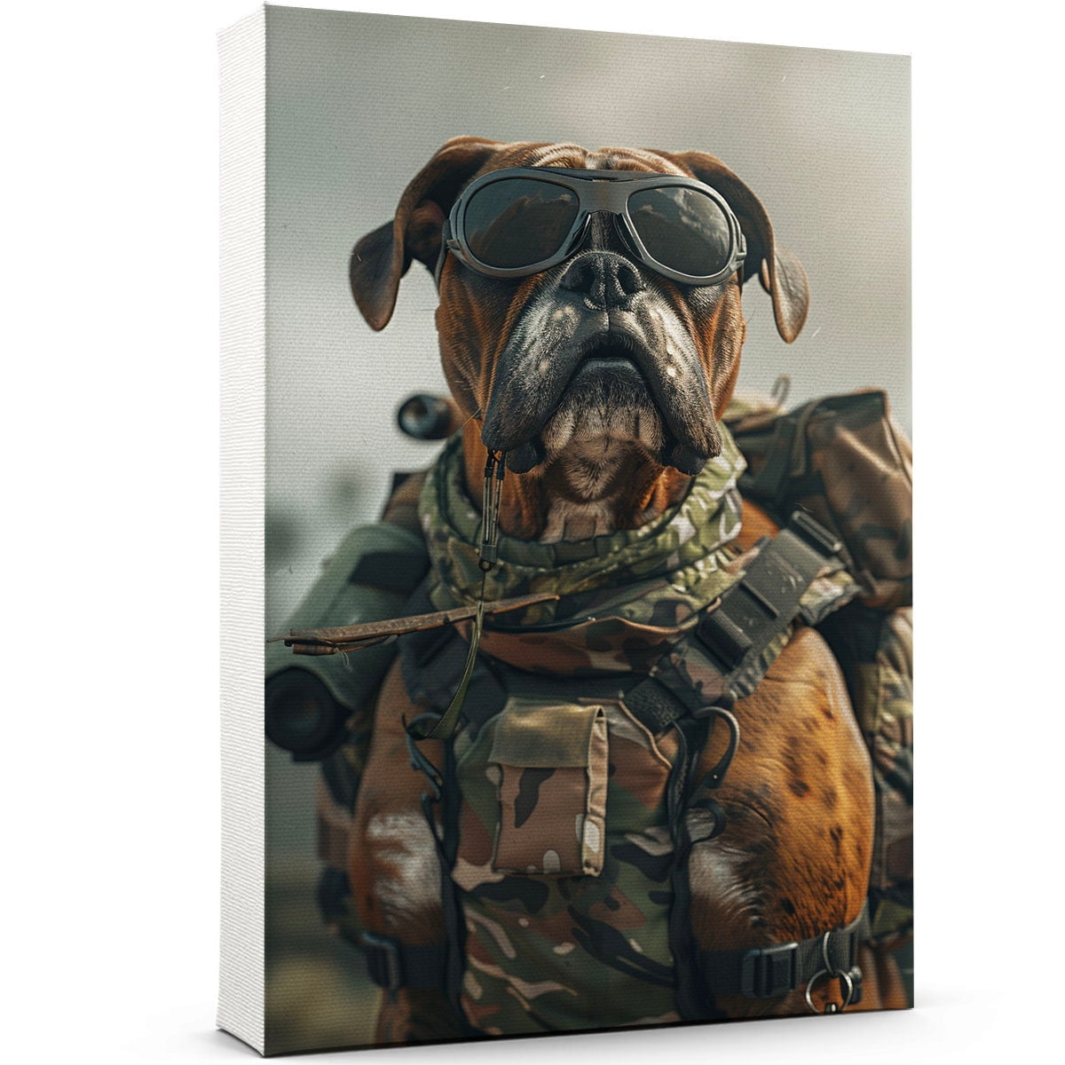Boxer Wall Art Soilder Dog Posters - Boxer Dog Canvas Wall Art For ...
