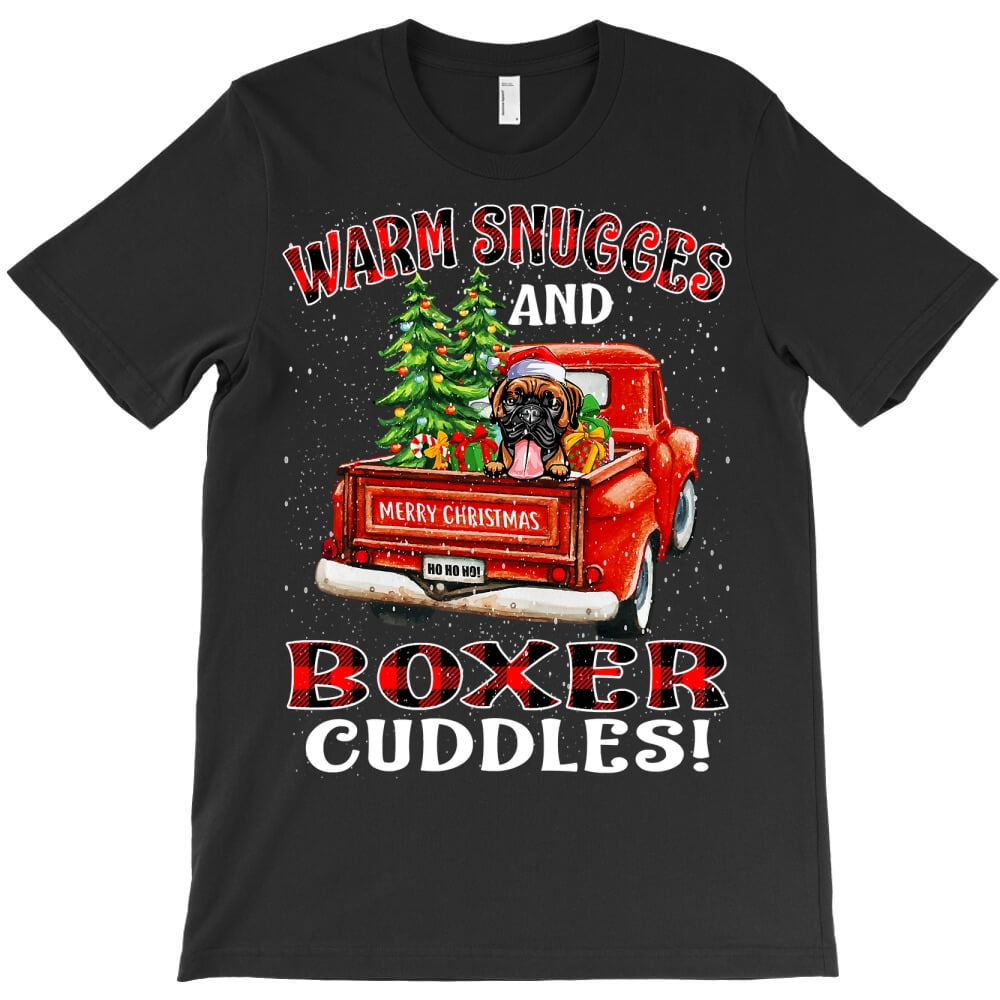 Boxer Warm Snuggles And Cuddles Funny Truck Tree Christmas Holiday ...