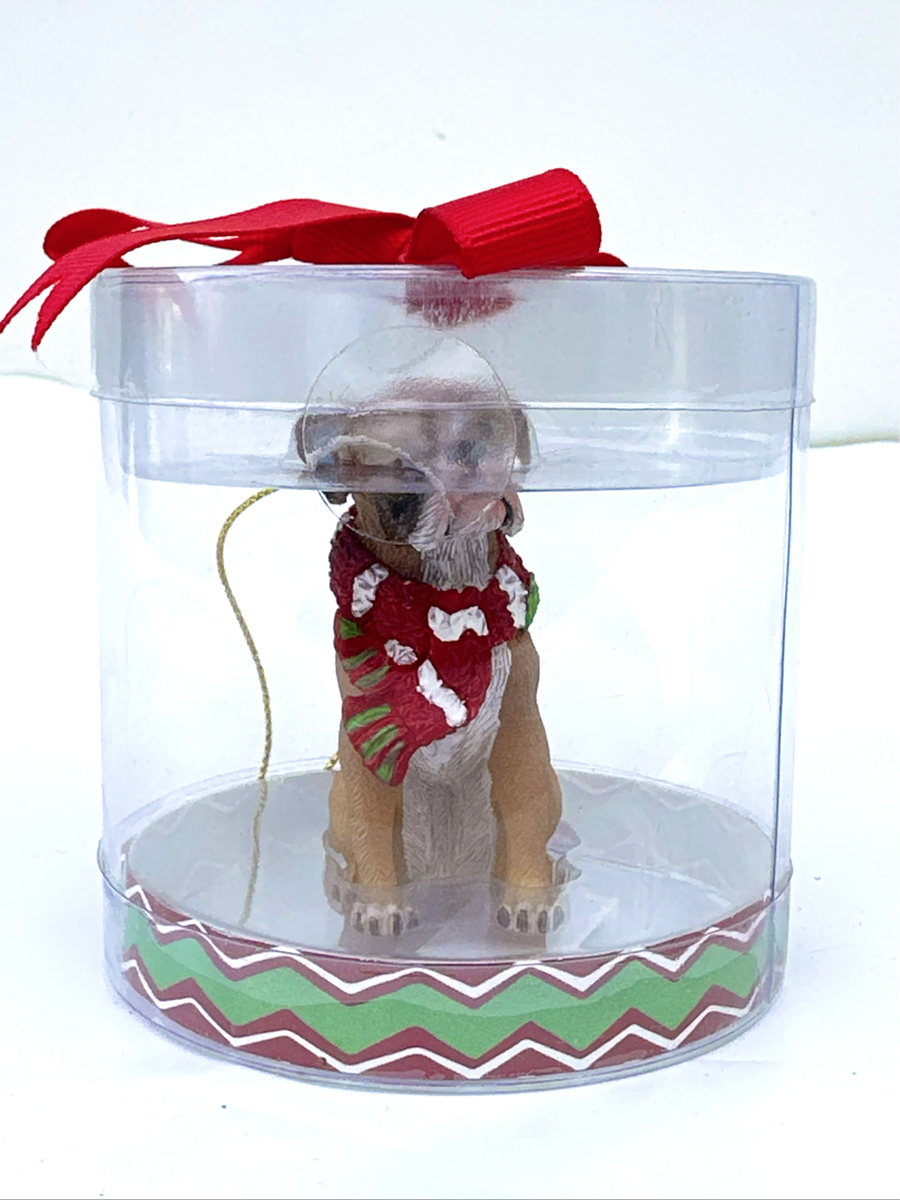 Boxer Wearing a Scarf Christmas Tree Ornament - Boxer figure By Ganz ...