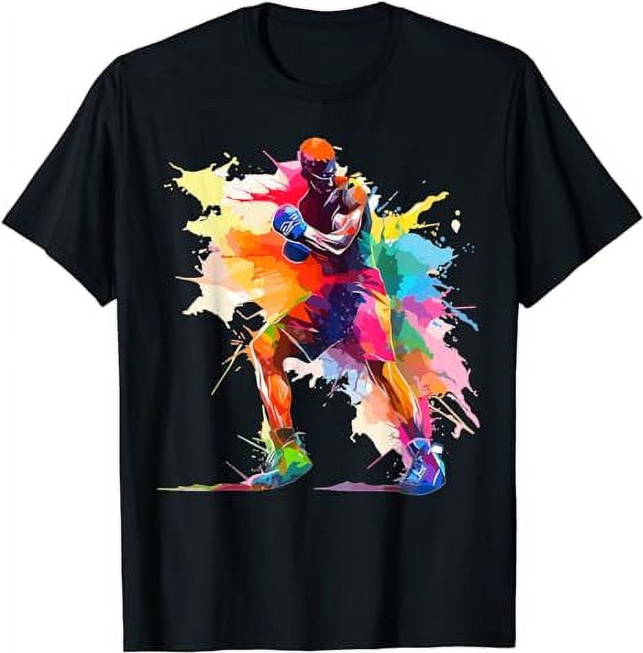 Boxer man Boxing Paint splash Kickboxer Kickboxing T-Shirt - Walmart.com
