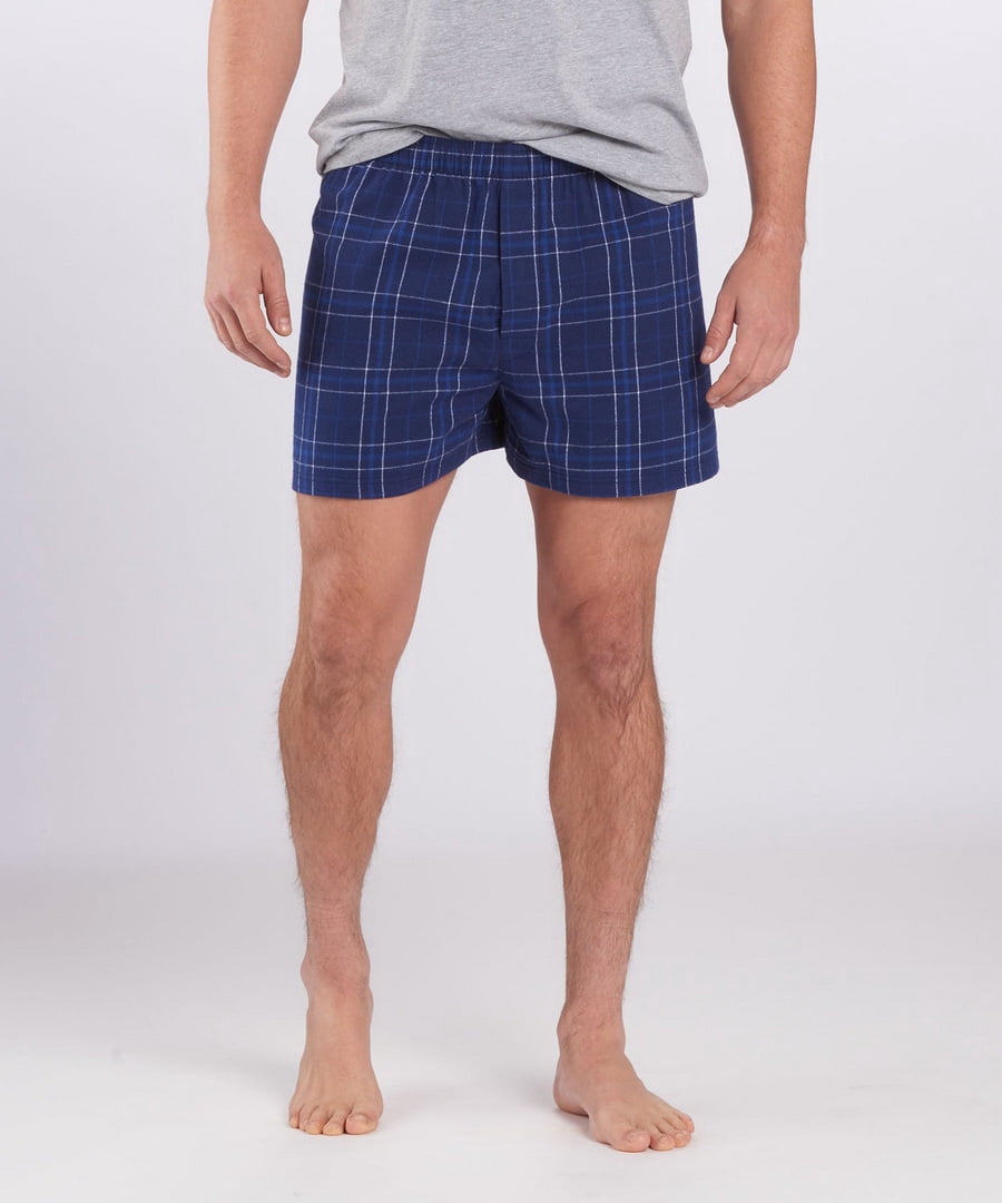 Boxercraft BM6701 Men's 100% Cotton Double-Brushed Flannel Boxer-Navy ...
