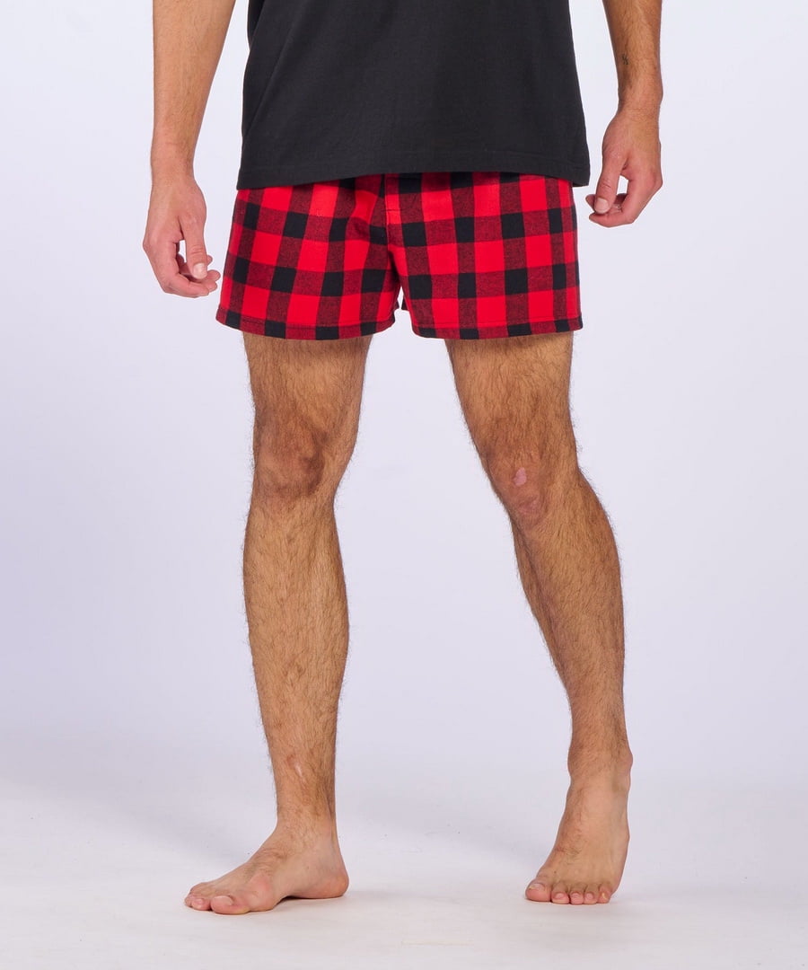 Boxercraft BM6701 Men's 100% Cotton Double-Brushed Flannel Boxer-Red ...