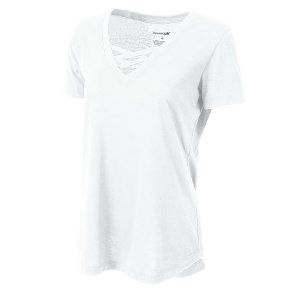 Boxercraft T27 Women's Caged Front Tee-White-S - Walmart.com